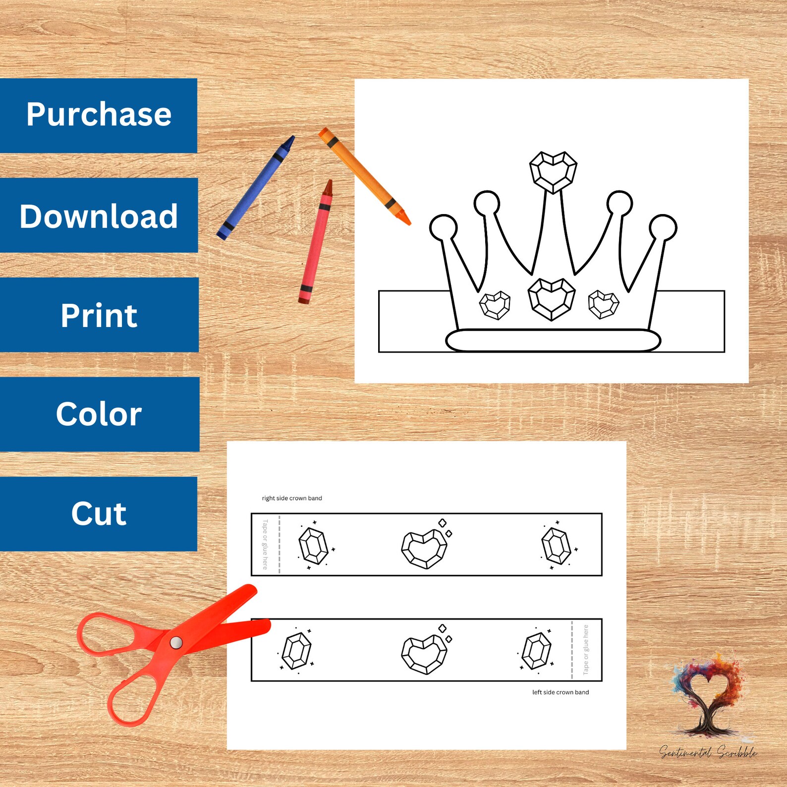 Princess Paper Crown Prince Coloring Printable Kid Craft Princess ...