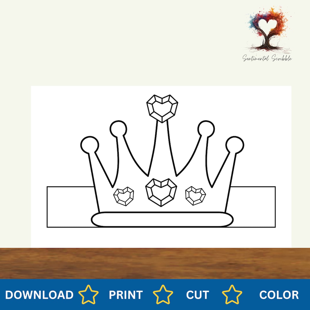 Princess Paper Crown Prince Coloring Printable Kid Craft Princess ...