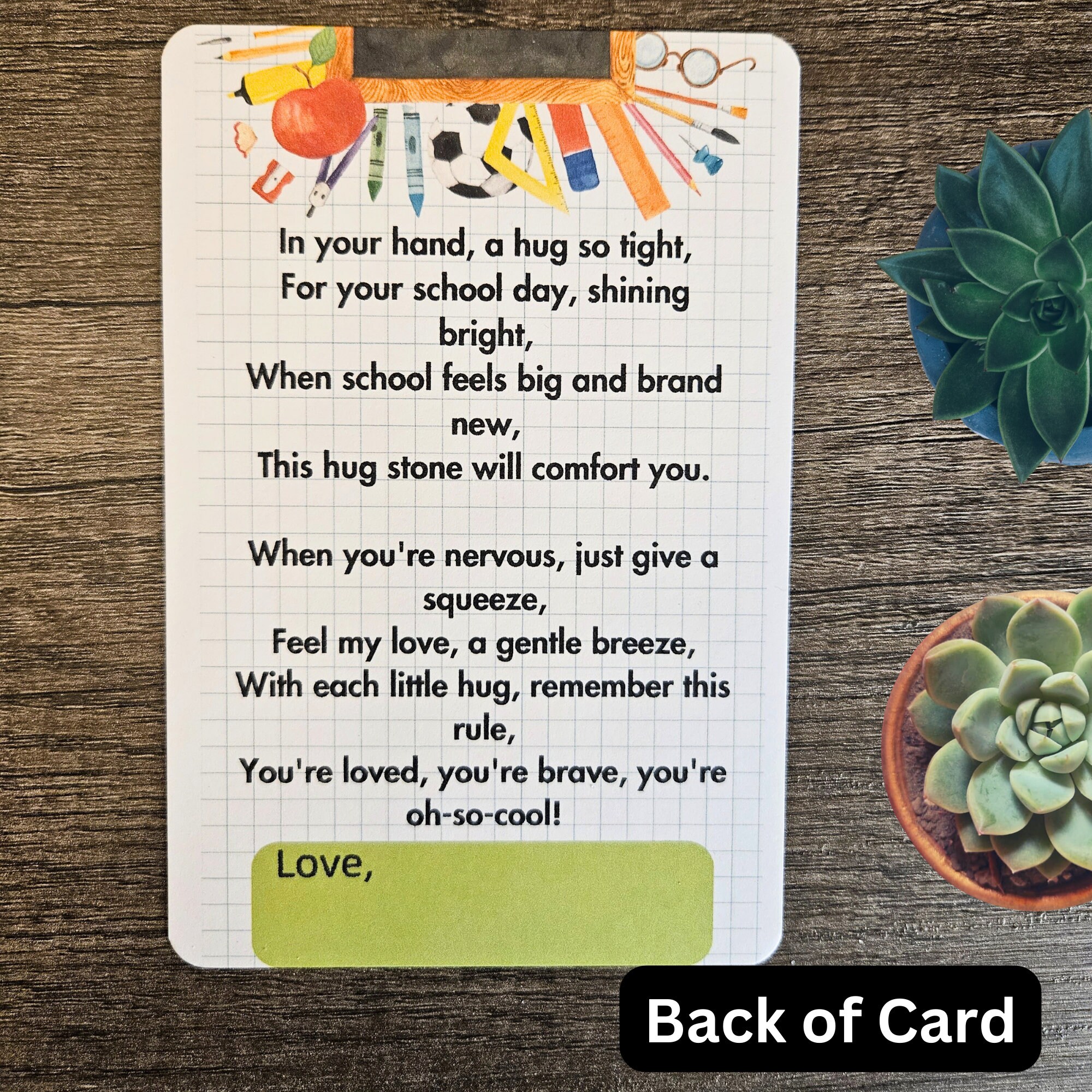 Pocket Hug Rock Kids Love Stone, Back to School Pocket Token, First Day ...