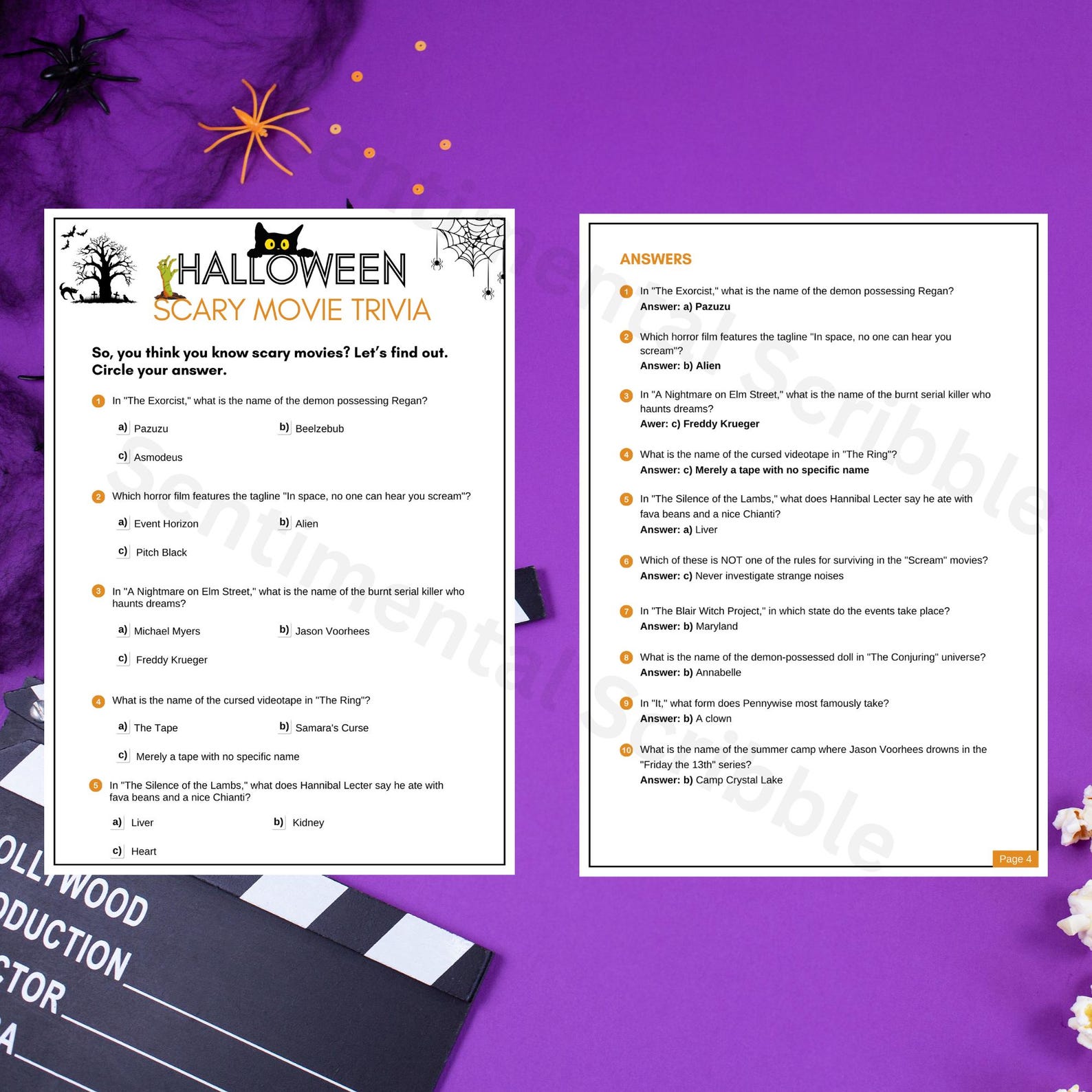 Halloween Scary Horror Movie Trivia | Horror Movie Trivia Game ...