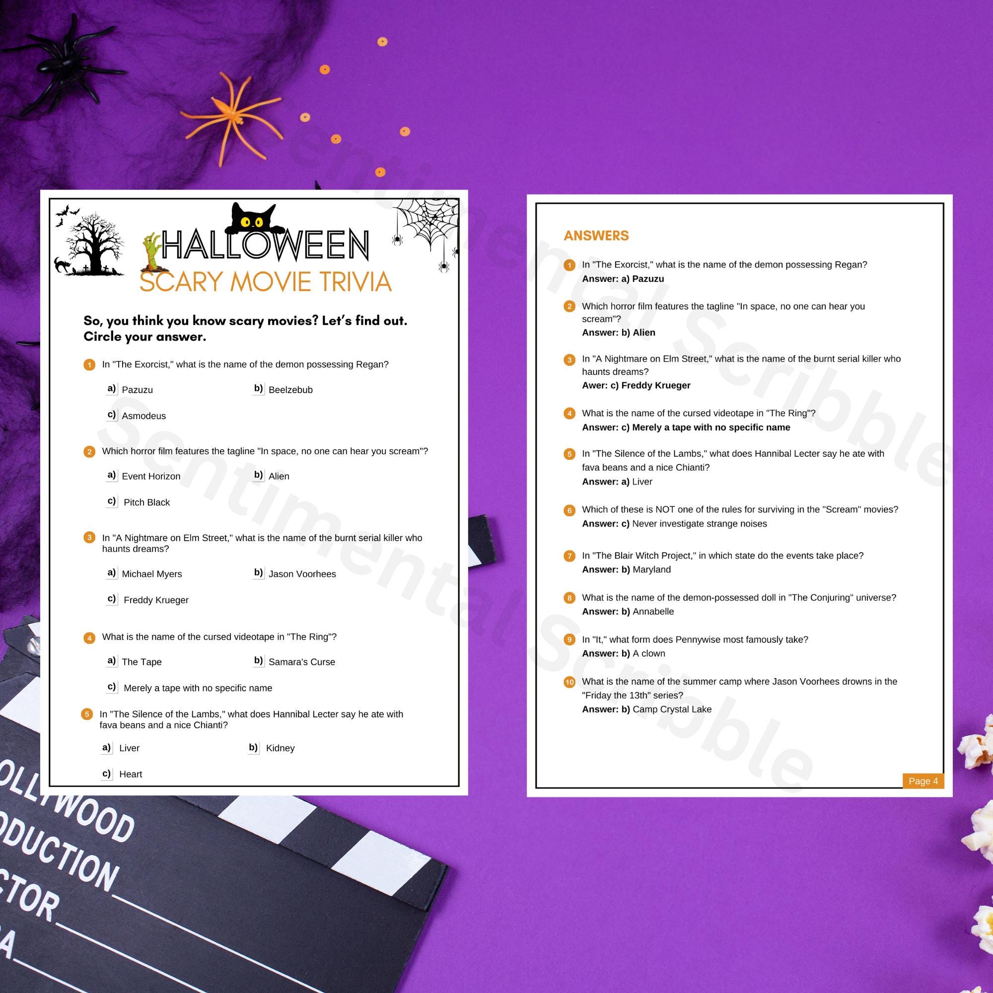 Halloween Scary Horror Movie Trivia | Horror Movie Trivia Game ...
