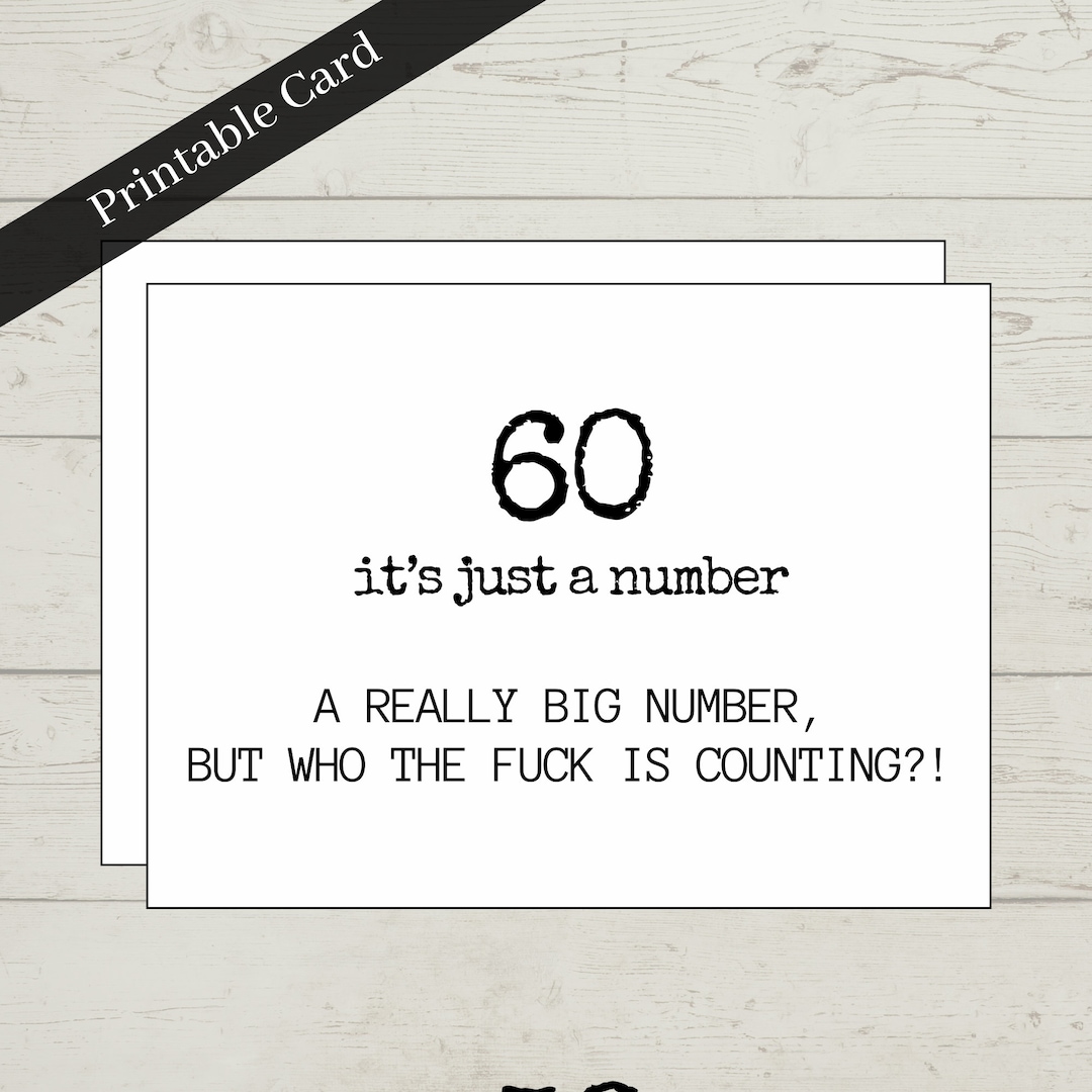 Funny 60th Birthday Card, 60 is Just a Number, 60th Birthday Gift for ...