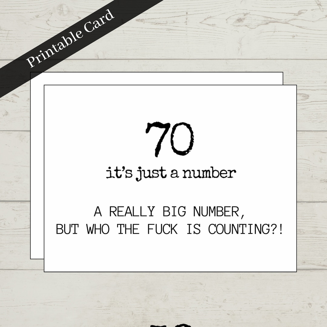 Funny 70th Birthday Card, 70 is Just a Number, 70th Birthday Gift for ...