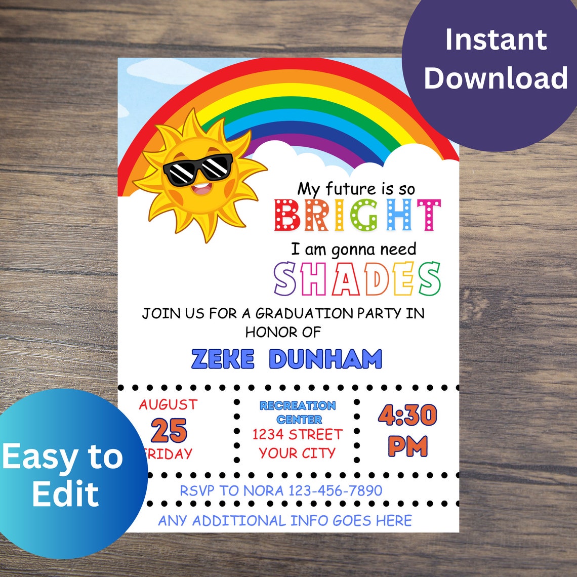 Kindergarten Graduation Invitation, Preschool Pre K Graduation Ceremony ...