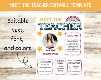 Meet the Teacher EDITABLE Template, Teacher Welcome Letter, Back to ...