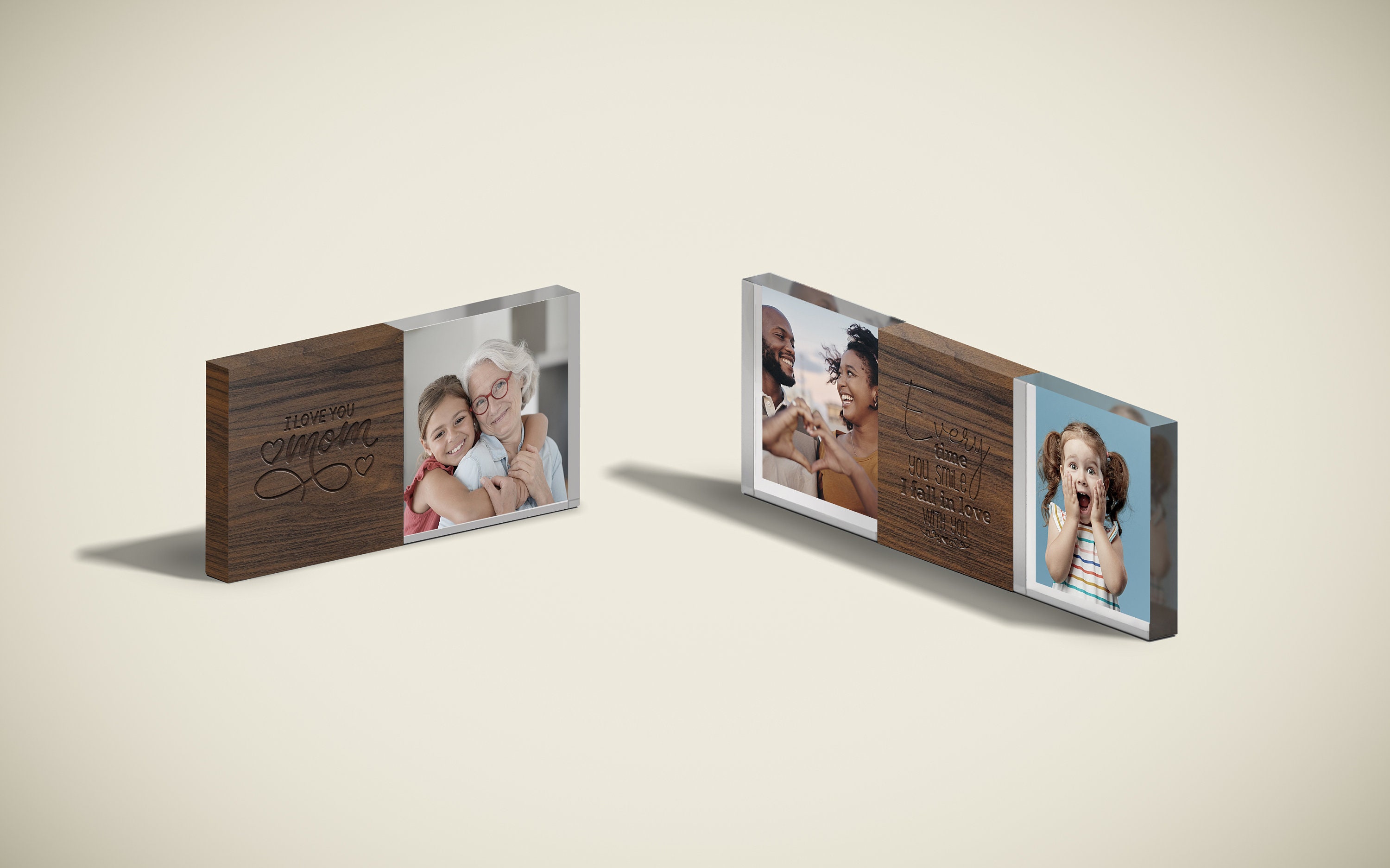 Love in Frames Desktop Photo Frame Acrylic Photo Print, Multi Photo ...