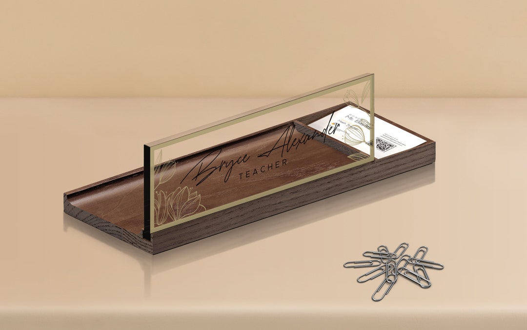 Desk Name Plate With Wooden Stand for Office Desk Decor - Modern ...