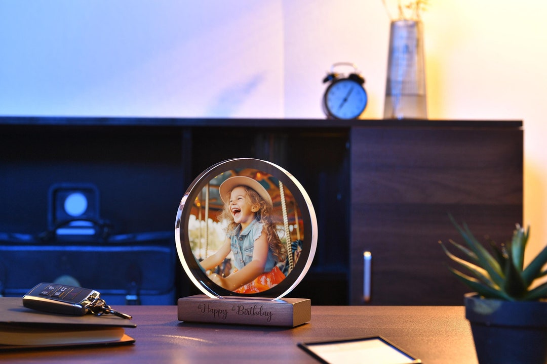 Cubicle Decor for Women Engraved Wooden Frame, Personalized Round ...