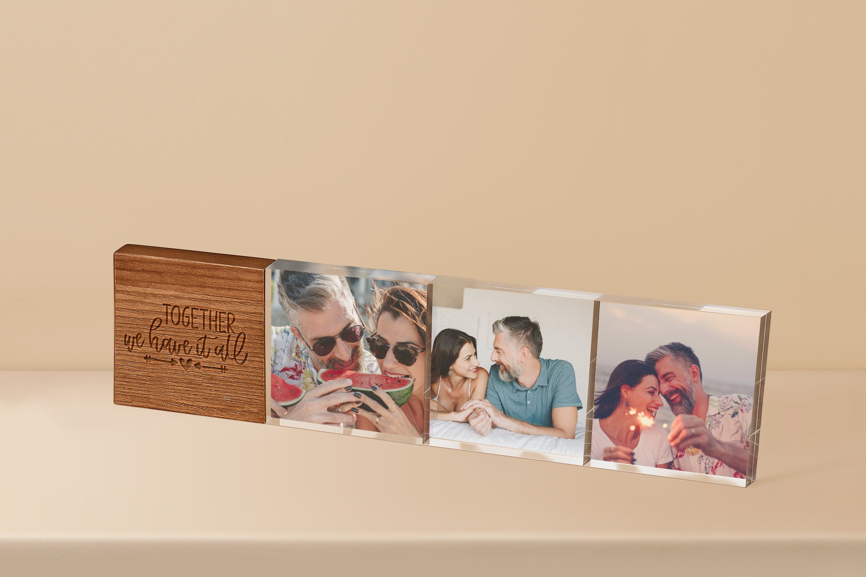 Love in Frames Desktop Photo Frame Acrylic Photo Print, Multi Photo ...