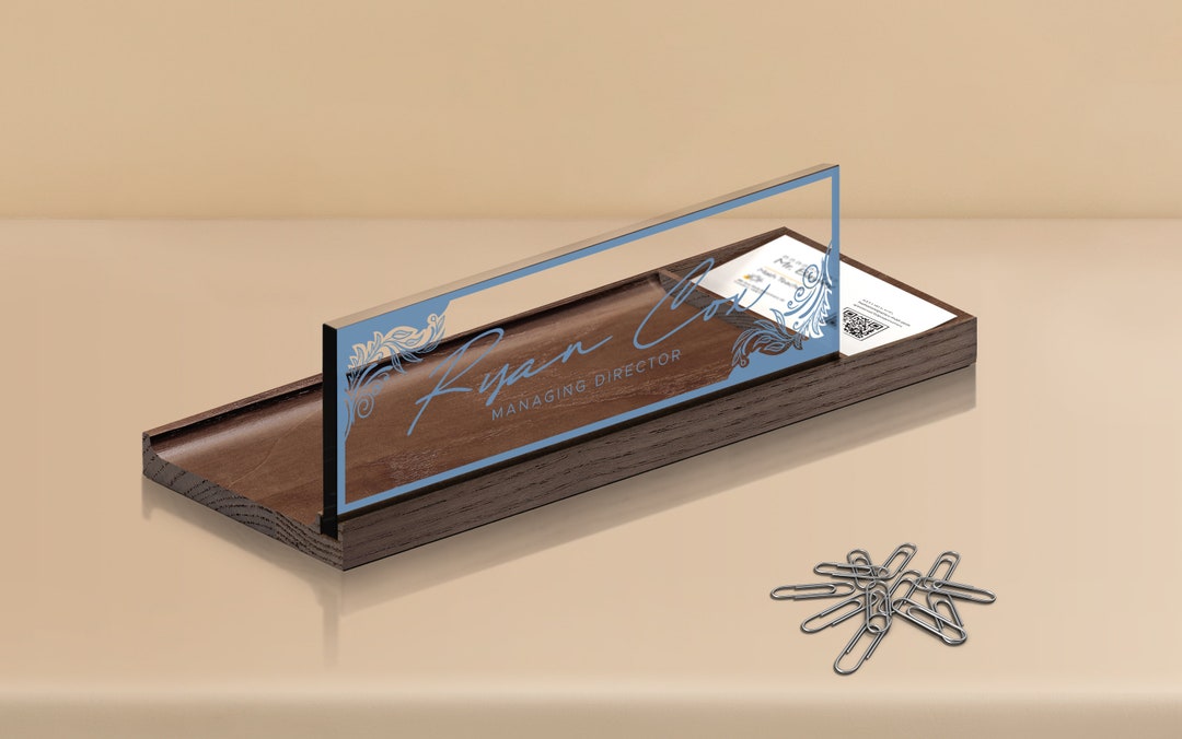 Personalized Teacher Name Plate Display Stand Wooden - Acrylic Custom ...