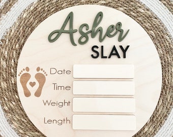 Custom Birth Announcement Plates - Etsy