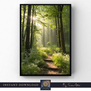 2-piece Forest Landscape Poster Set | Digital Art | Sunlight in the ...