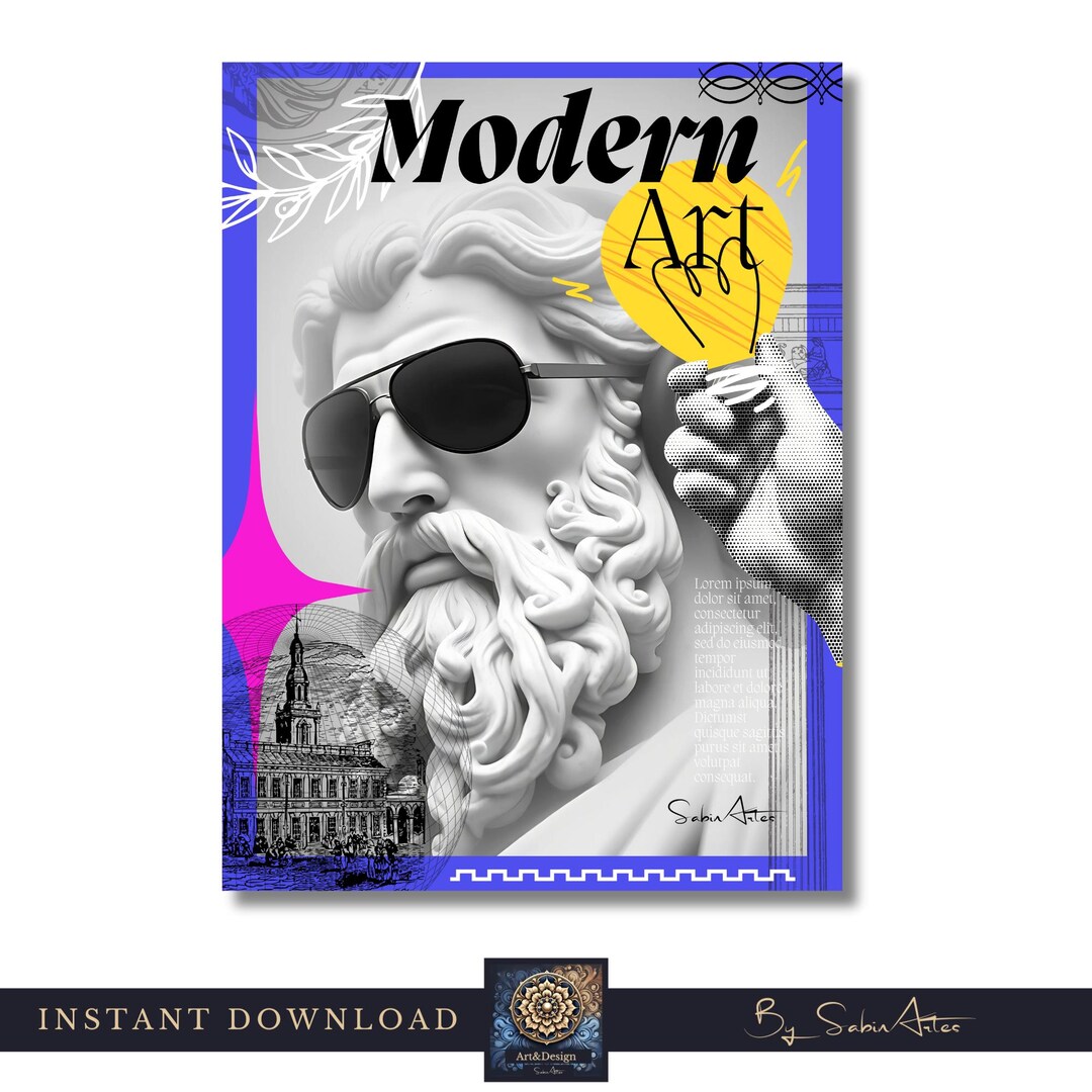 Modern Pop Art Zeus Poster | Digital Artwork | Greek Mythology Meets ...