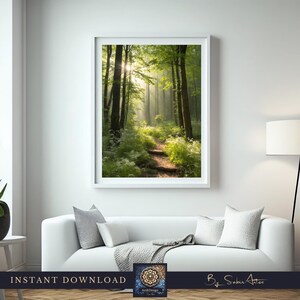 2-piece Forest Landscape Poster Set | Digital Art | Sunlight in the ...