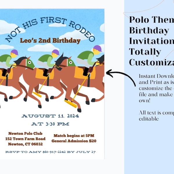 Polo Invitation - Etsy