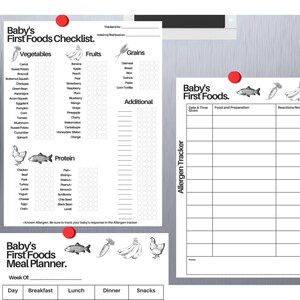 Baby Led Weaning Bundle: Food Tracker Checklist, Allergen Tracker, Meal ...