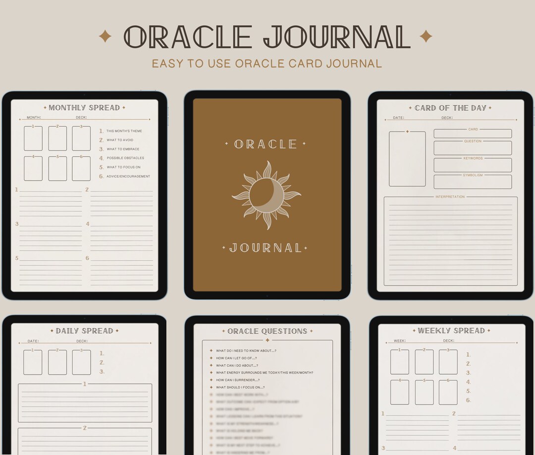 Digital Oracle Card Journal Divination Tool, Spiritual Practice ...