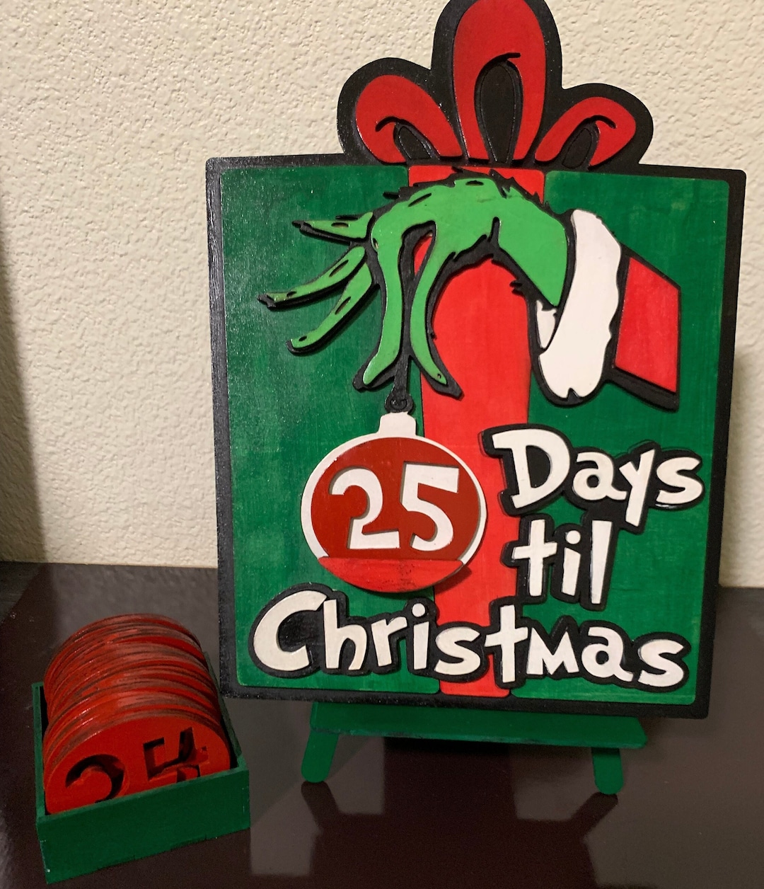 Grinch Hand Christmas Countdown - Etsy
