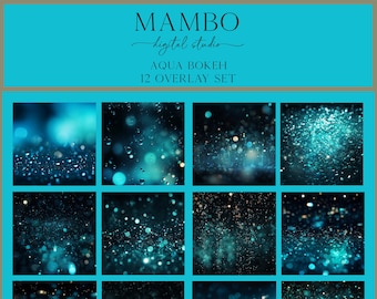 Blue Bokeh Photoshop Overlay Set, Photoshop Overlays, Digital Overlay ...