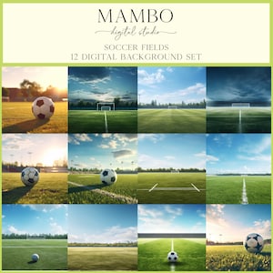 Soccer Fields Digital Backdrop Set, Photoshop Background, Digital ...