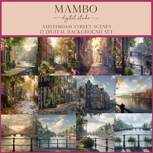Amsterdam Netherlands Digital Backdrop Set, Photoshop Background ...