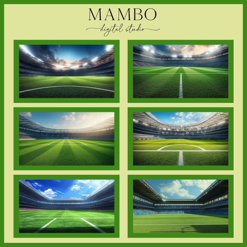Soccer Stadiums Digital Backdrop Set, Photoshop Background, Digital ...