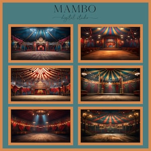 Circus Stages Digital Backdrop Set, Photoshop Background, Digital ...