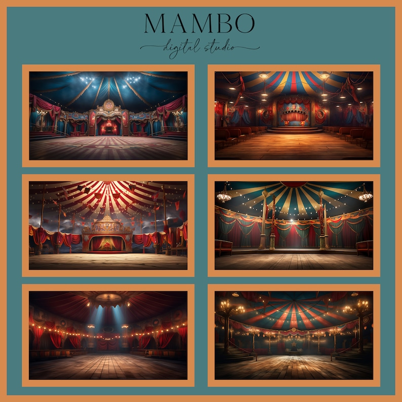 Circus Stages Digital Backdrop Set, Photoshop Background, Digital Background, Maternity Portrait ...