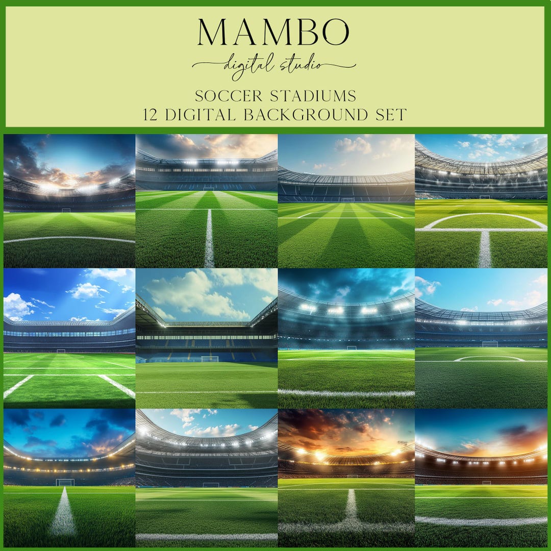 Soccer Stadiums Digital Backdrop Set, Photoshop Background, Digital ...