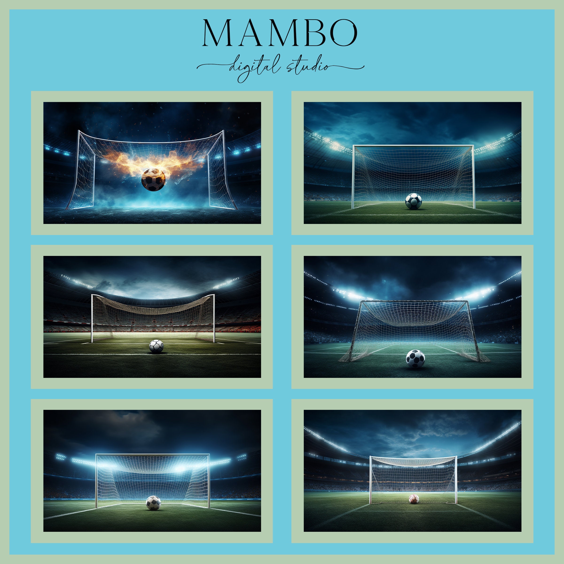 Soccer Goals Digital Backdrop Set, Photoshop Background, Digital ...