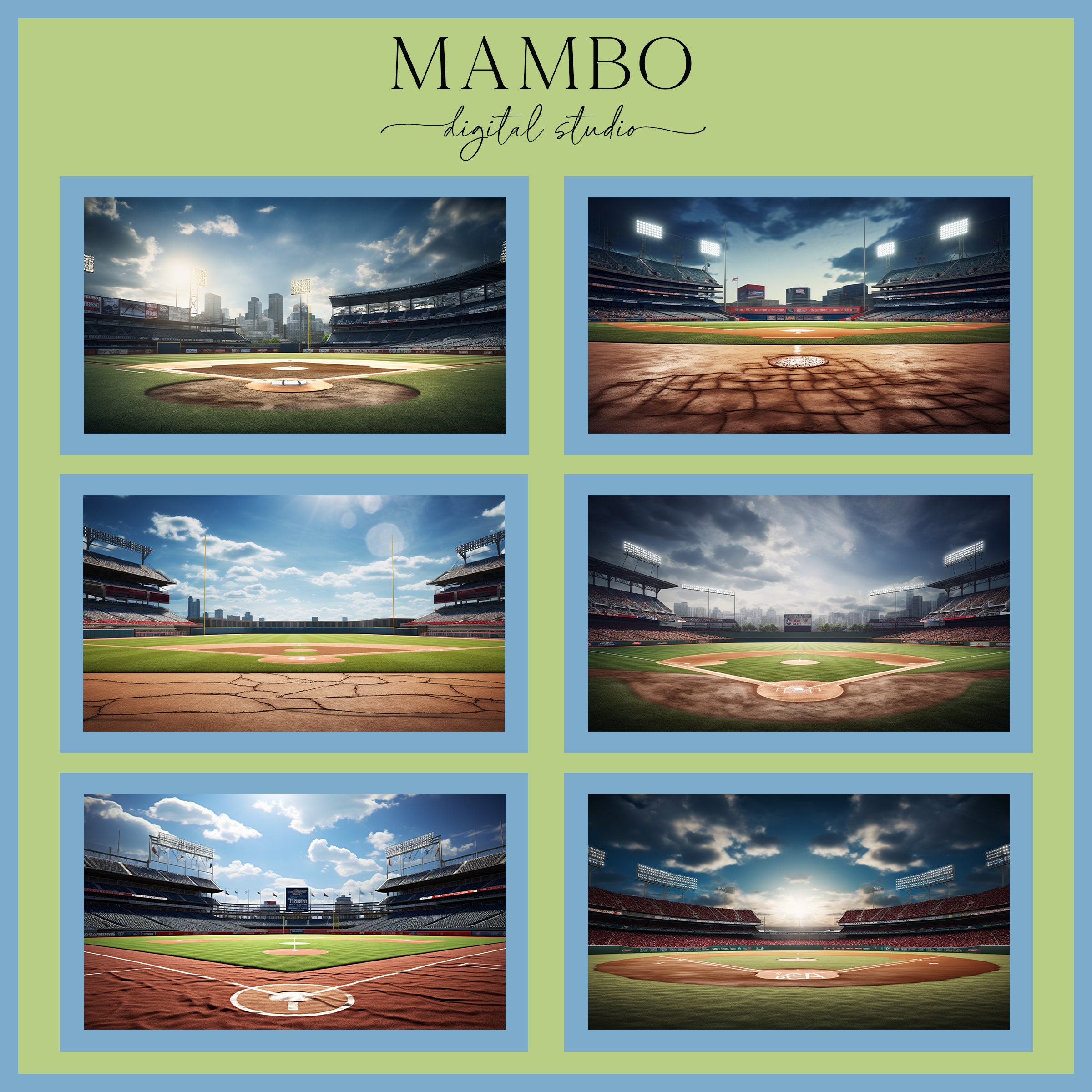 Baseball Home Plate Digital Backdrop Set, Photoshop Background, Digital ...