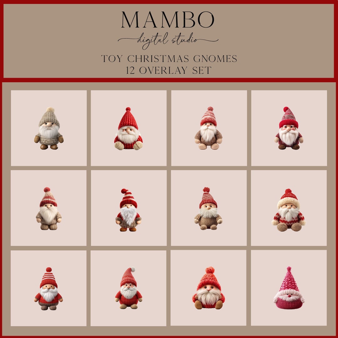 Toy Christmas Gnomes Photoshop Overlay Set, Photoshop Overlays, Digital ...