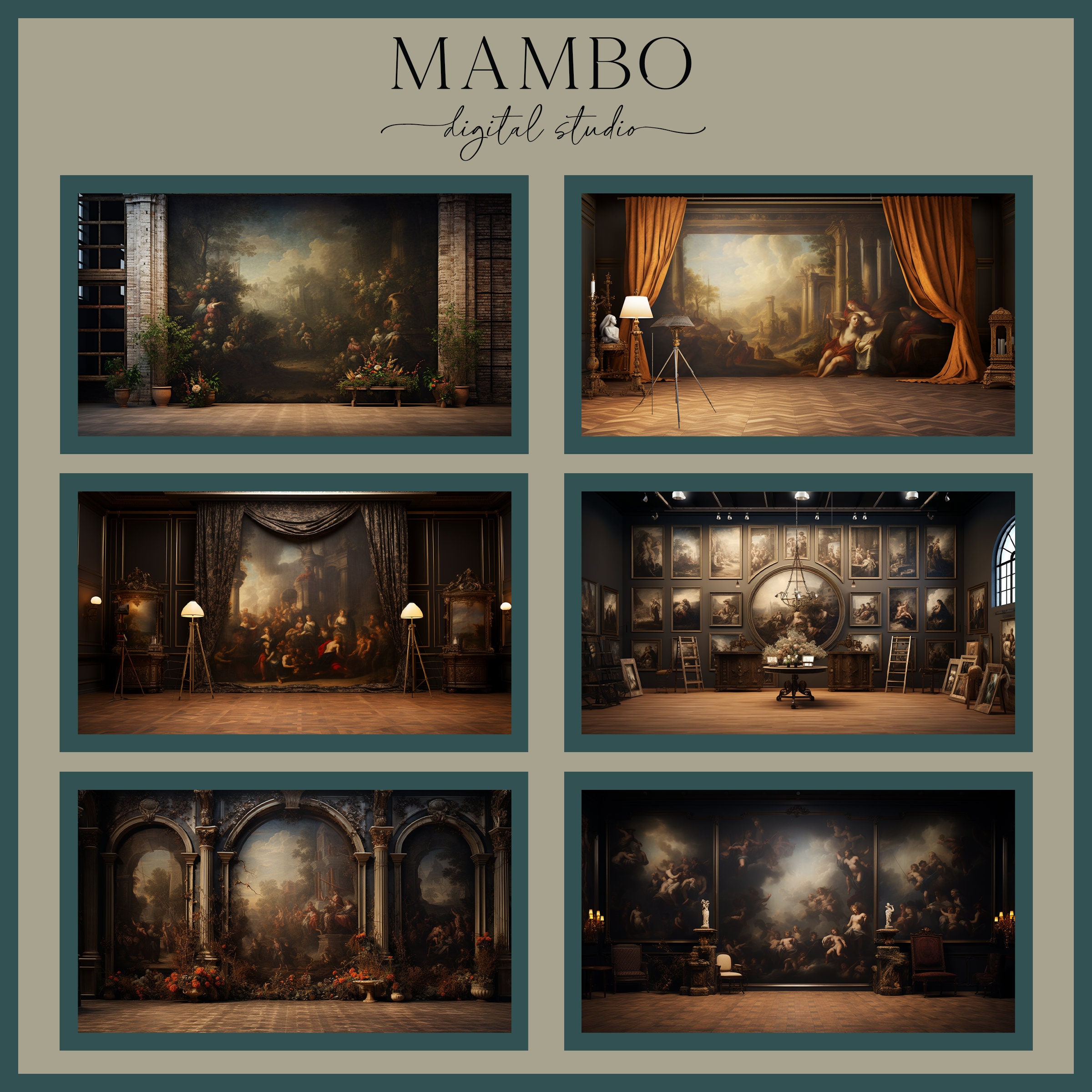 Old Masters Digital Backdrop Set, Photoshop Background, Digital ...