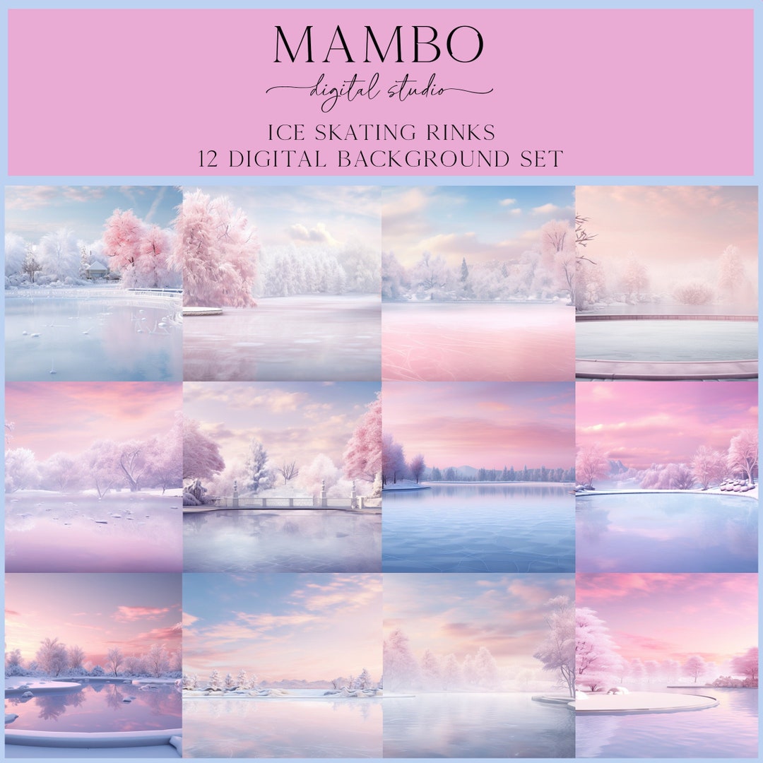 Ice Skating Rinks Digital Backdrop Set, Photoshop Digital Background ...