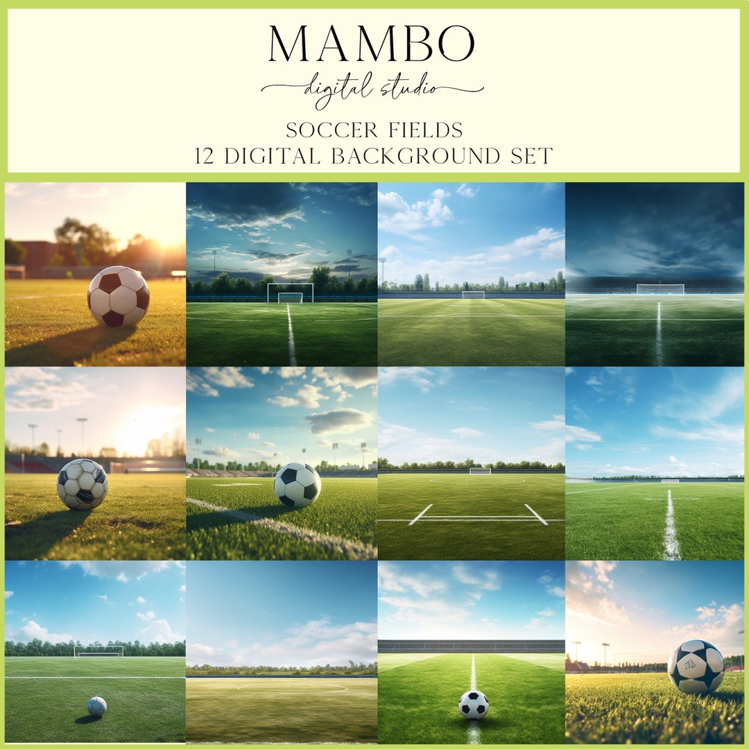 Soccer Fields Digital Backdrop Set, Photoshop Background, Digital ...