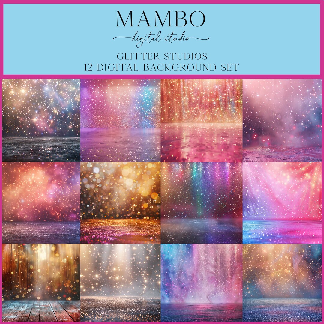 Glitter Studios Digital Backdrop Set, Photoshop Background, Digital ...