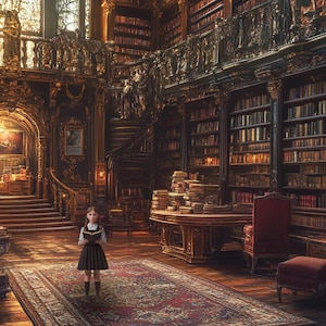 Antique Fantasy Library Scenes Digital Backdrop Set, Photoshop ...