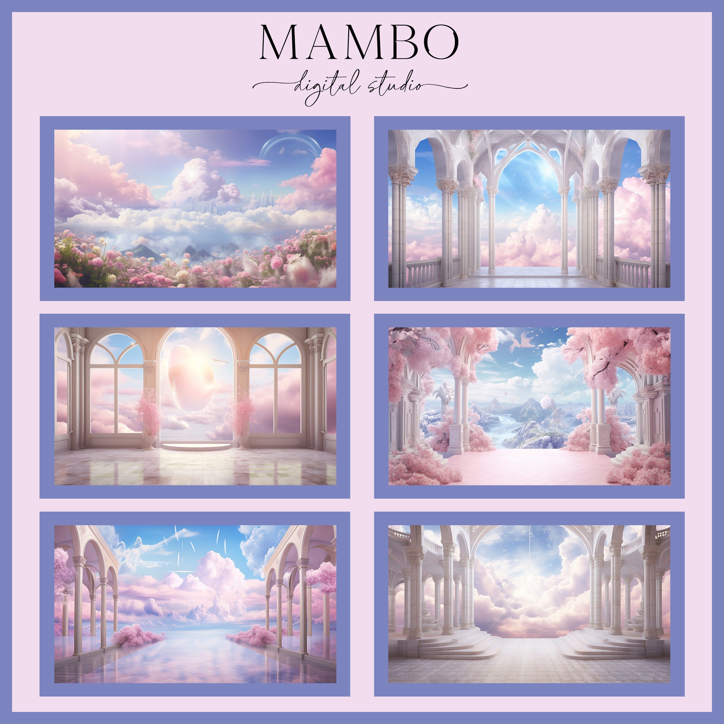 Heavenly Scenes Digital Backdrop Set, Photoshop Digital Background ...