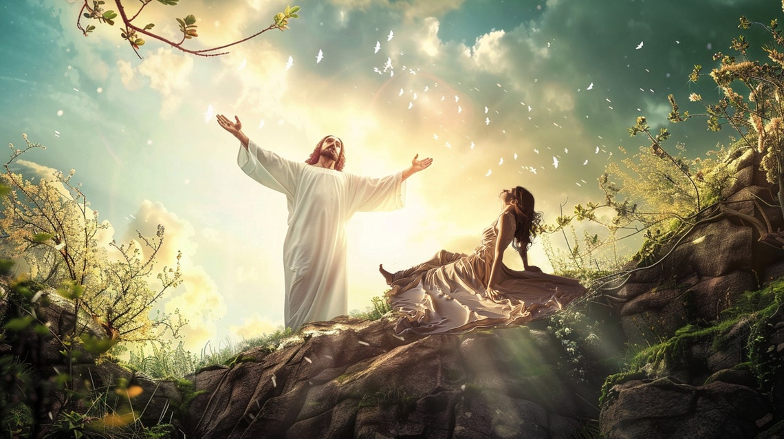 Resurrection Jesus Christ Easter Scenes Digital Backdrop Set, Photoshop ...