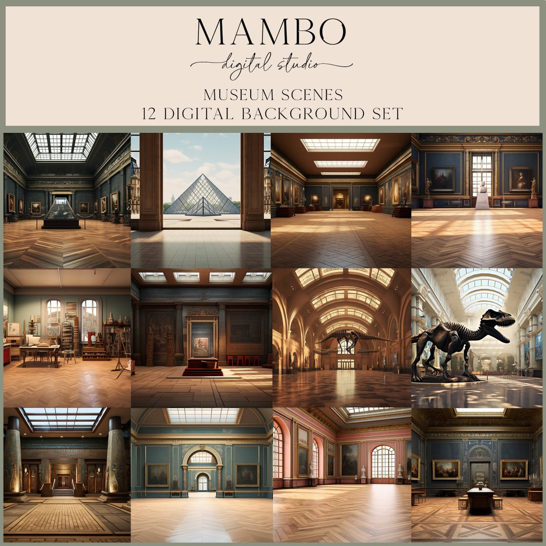 Museum Scenes Digital Backdrop Set, Photoshop Digital Background ...