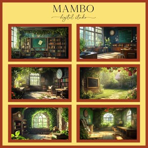 Fantasy Back to School Scenes Digital Backdrop Set, Photoshop ...