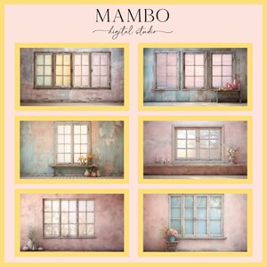 Pastel Rustic Windows Digital Backdrop Set, Photoshop Background ...