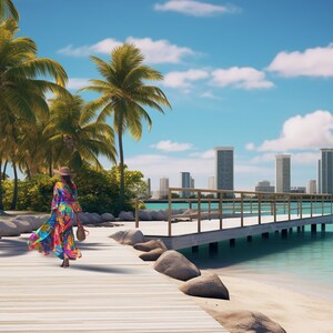 Miami Florida Digital Backdrop Set, Photoshop Background, Digital ...