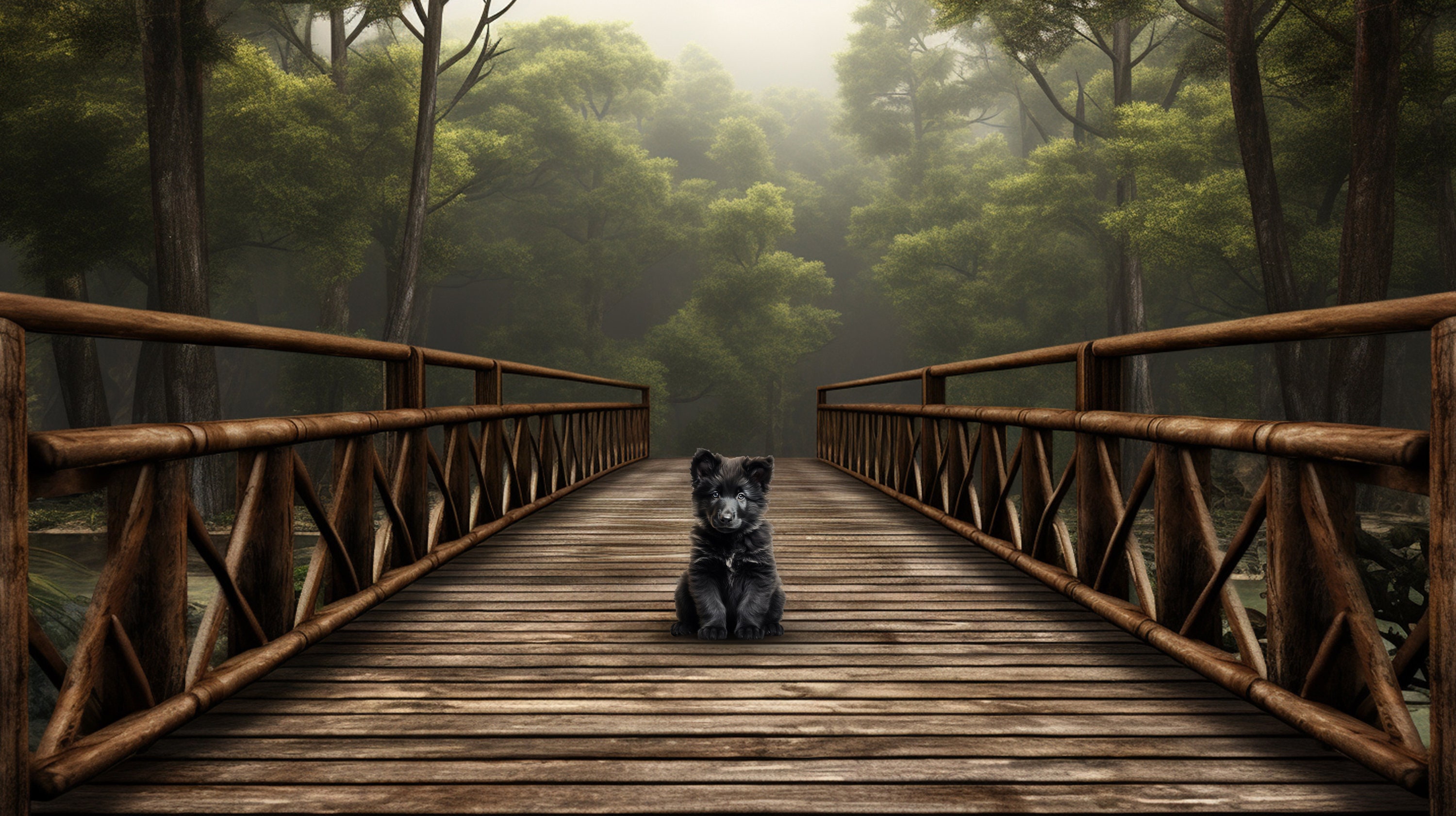 Wooden Bridges Digital Backdrop Set, Photoshop Background, Digital ...