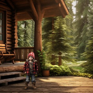 Log Cabins Digital Backdrop Set, Photoshop Digital Background, Portrait ...