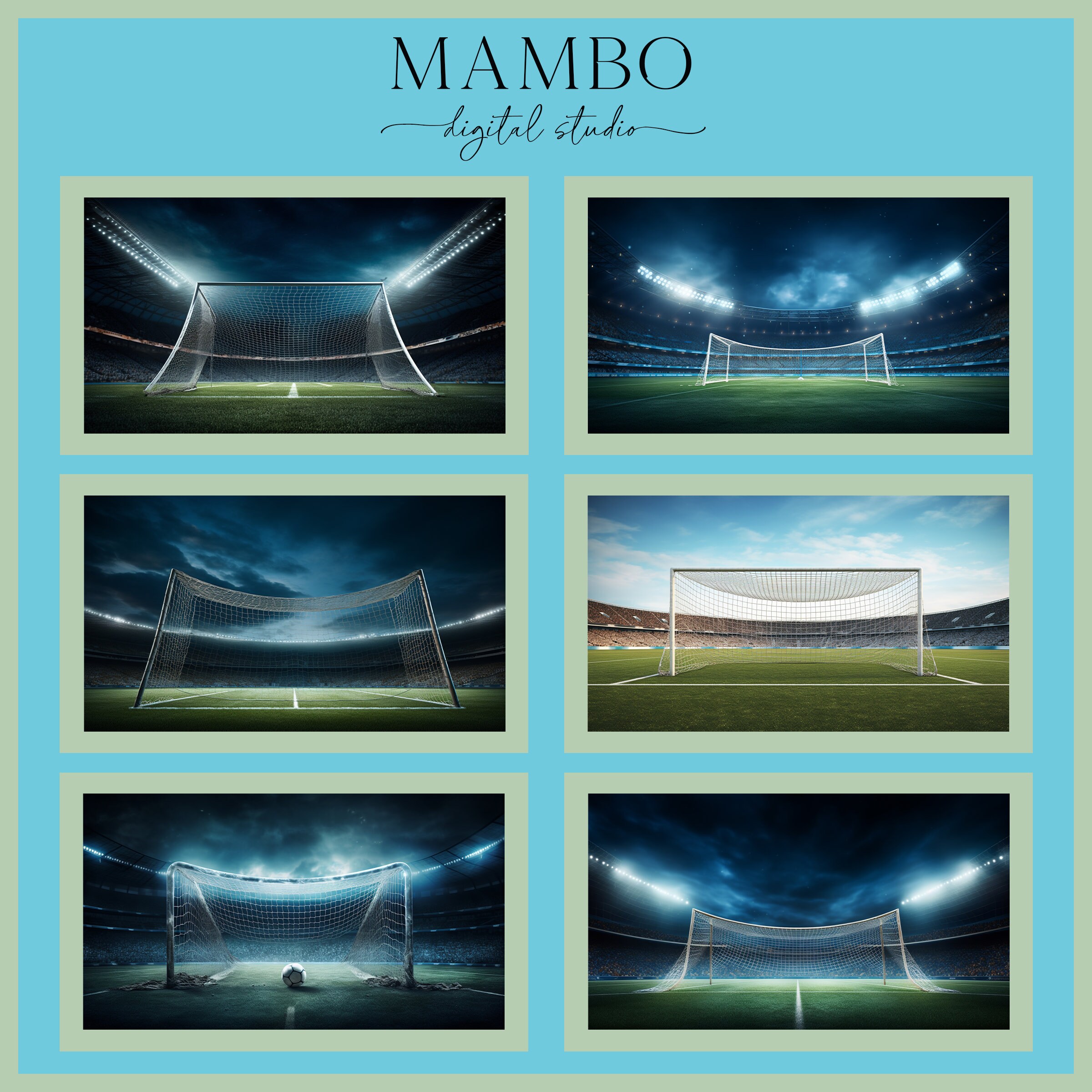 Soccer Goals Digital Backdrop Set, Photoshop Background, Digital ...