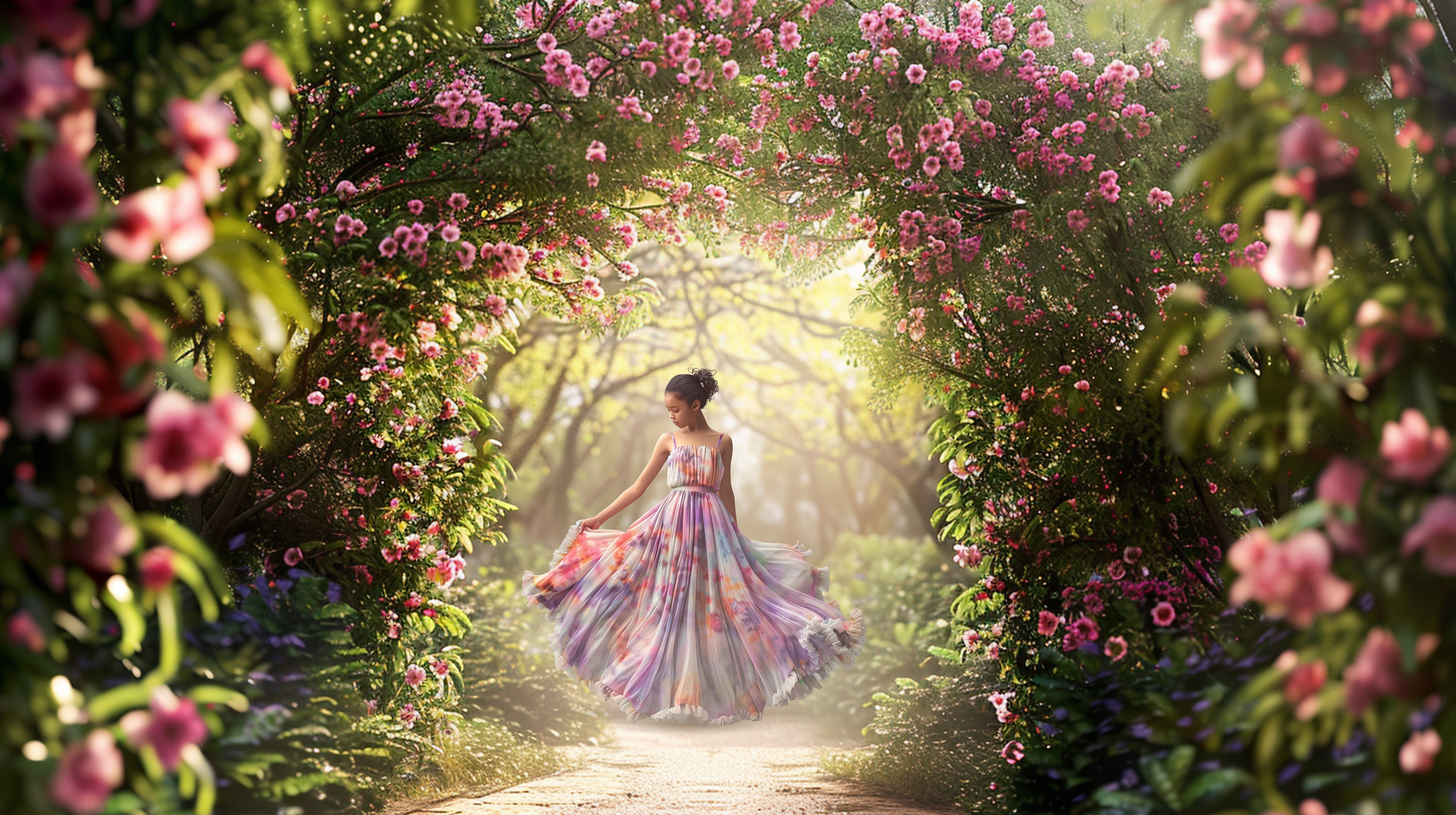 Spring Floral Arches Digital Backdrop Set, Photoshop Background ...