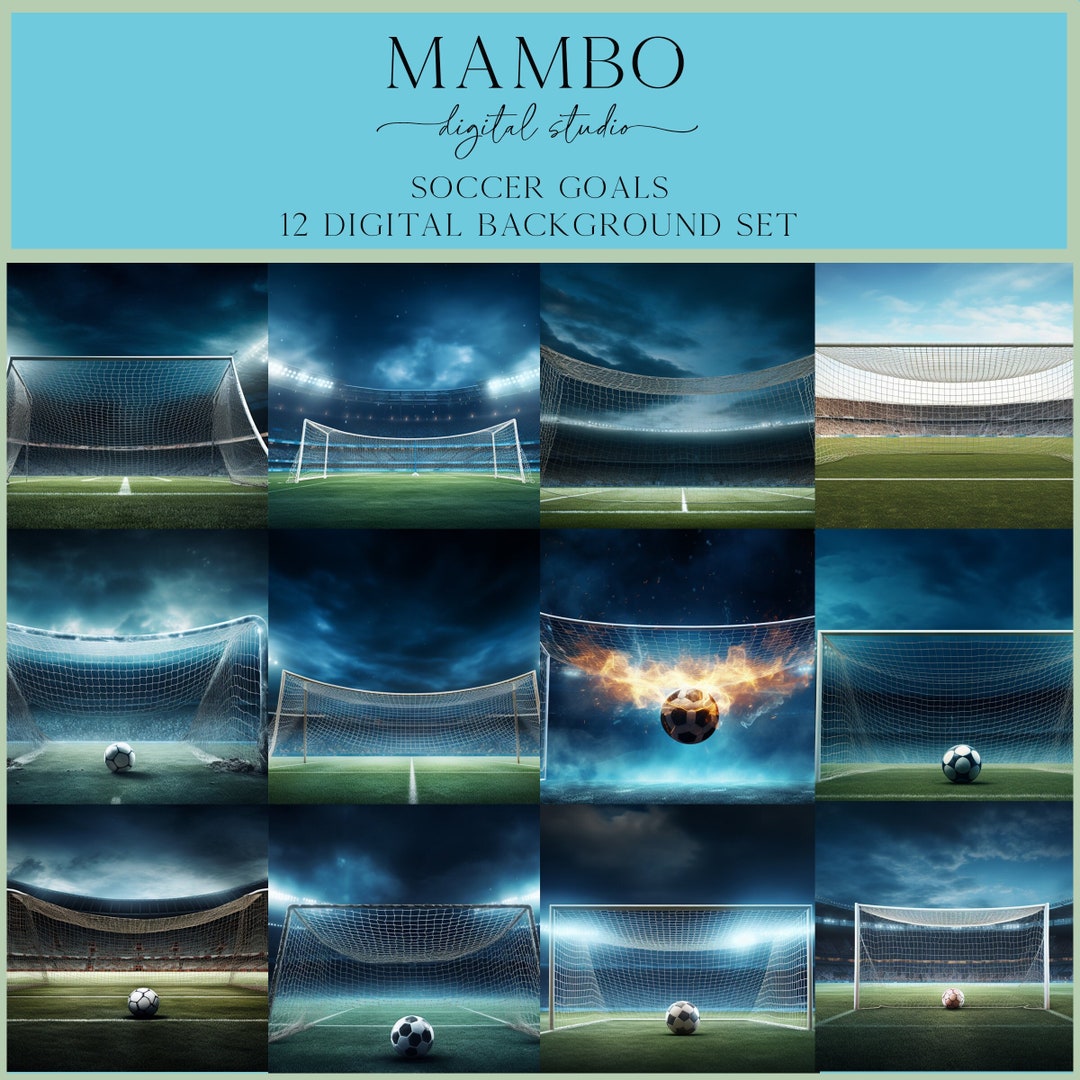 Soccer Goals Digital Backdrop Set, Photoshop Background, Digital ...