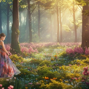 Colorful Spring Forests Digital Backdrop Set, Photoshop Background ...