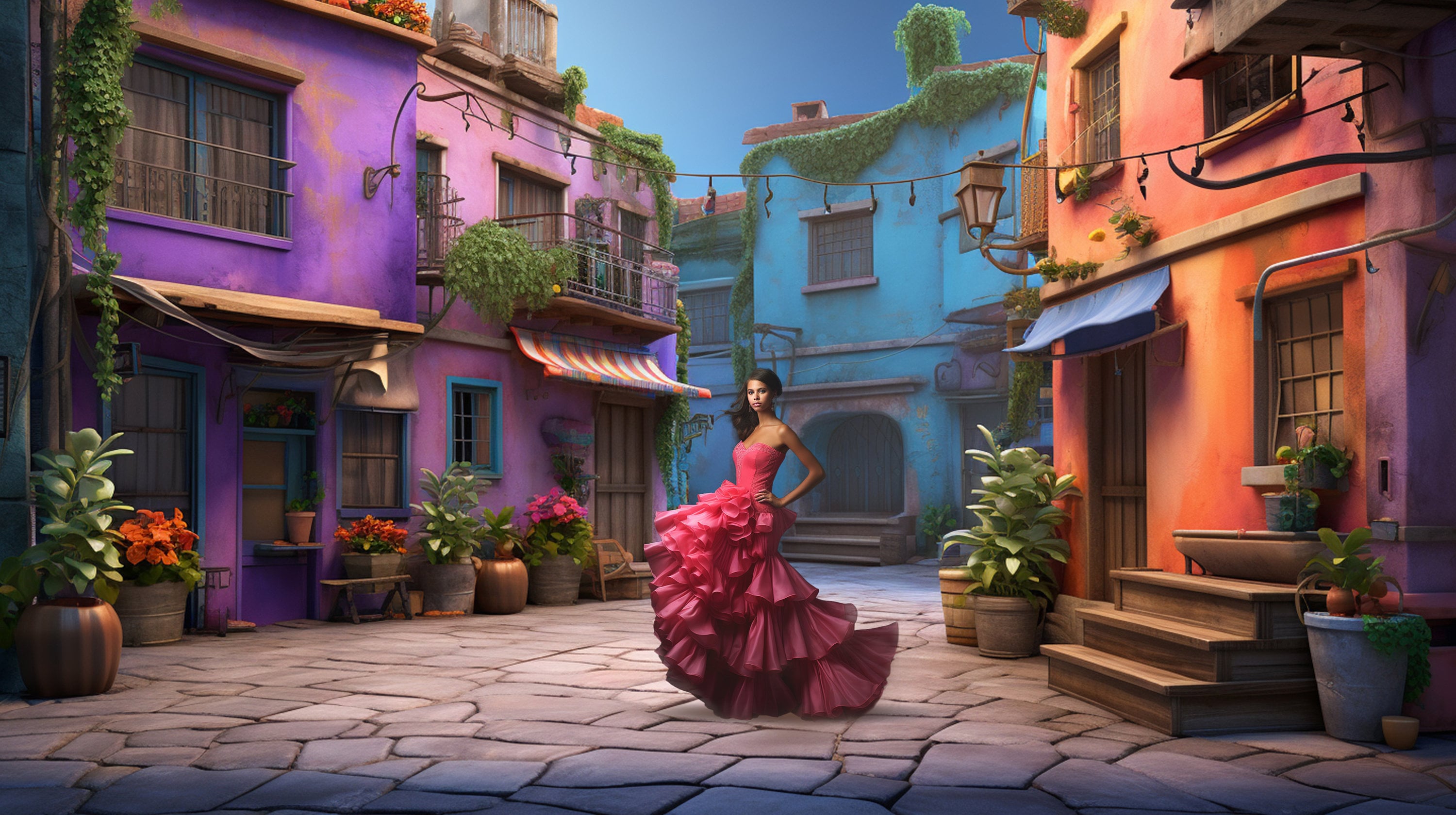 Surrealism Art Scenes Dance Digital Backdrop Set, Photoshop Background ...